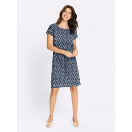 Classic Basics Damen Shirtkleid "Jersey-Kleid", blau, Gr. 54, gemustert, mehrfarbig, Jersey, 100% Baumwolle, Kleider