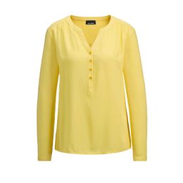 GOLDNER Damen Schlupfbluse "Elegante Viskosebluse mit V-Ausschnitt", gelb, Gr. 44, Obermaterial: 100% Viskose CV., Blusen