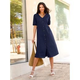 Classic Basics Damen Jerseykleid "Kleid", blau, Gr. 52, unifarben, 100% Baumwolle, Kleider