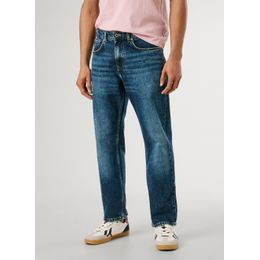 Pepe Jeans Herren Straight-Jeans "CASH", blau, Gr. 30, Denim/Jeans, Obermaterial: 99% Baumwolle, 1% Elasthan, Jeans, im 5-Pocket-Stil