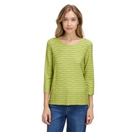 3/4-Arm-Shirt Betty Barclay "Damen mit Wellenstruktur", Damen, Gr. 36, fresh moss, Jersey, Obermaterial: 97% Viskose, 3% Elasthan, Basic, tailliert normal, Rundhals, Shirts 3/4-Arm-Shirt