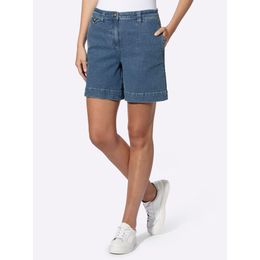 Heine Damen Shorts, blau, Gr. 40, unifarben, 99% Baumwolle, 1% Elasthan, Hosen