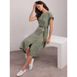 Damen Druckkleid "Leinen-Kleid", gr&uuml;n, Gr. 36, CREATION L PREMIUM, bedruckt, gemustert, gepunktet, mehrfarbig, Web, 100% Leinen, Kleider