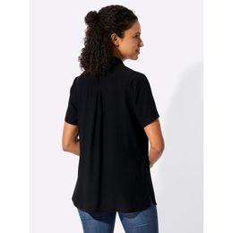 Inspirationen Damen Longbluse, schwarz, Gr. 40, unifarben, 100% Viskose, Blusen
