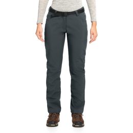 Softshellhose Maier Sports "DA-HOSE EL. SOFTSH. PERLIT W", Damen, Gr. 19, K-Gr, grau (graphite), Obermaterial: 92% Polyester, 8% Elasthan, Hosen Softshellhose