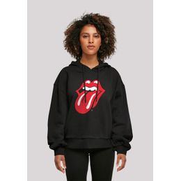 Kapuzenpullover F4NT4STIC "The Rolling Stones Classic Zunge", Damen, Gr. 4XL, schwarz, Obermaterial: 100% Baumwolle, oversize, Pullover Kapuzenpullover, Print