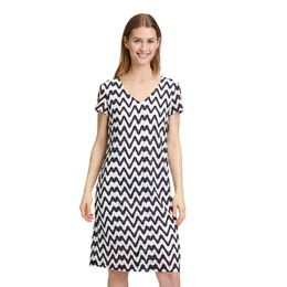 Sommerkleid Betty Barclay "Damen mit V-Ausschnitt", Damen, Gr. 40, Normalgr&ouml;&szlig;en, blau (dunkelblau, wei&szlig;), Obermaterial: 100% Polyester; Futter: 100% Polyester, figurumspielend kurz, V-Ausschnitt, Kleider Sommerkleid, Form