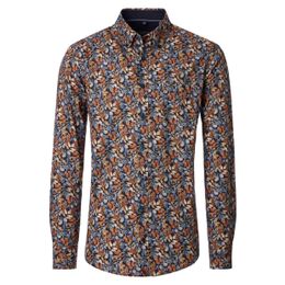 Casamoda Damen Langarmhemd "Casamoda Freizeithemd Print"orange, Gr. L, bedruckt, 100% Baumwolle, Hemden
