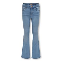 KIDS Only M&auml;dchen Bootcut-Jeans "KOGROYAL LIFE REG FLARED PIM020", blau, Gr. 128, unifarben, Denim/Jeans, Obermaterial: 69% Baumwolle, 29% Polyester,