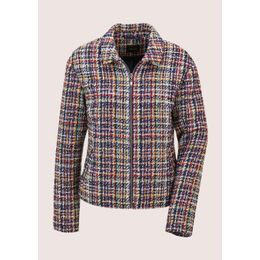 Madeleine Mode MADELEINE Damen Jackenblazer "Tweedblazer Moderner Kurzblazer mit Zipper", gr&uuml;n, Gr. 34, Obermaterial: 85% Polyester PES. 5% Baumwolle CO. 5%