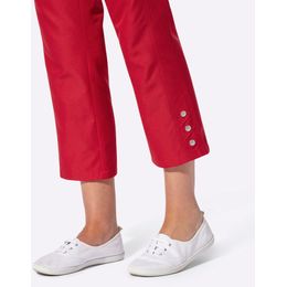 Classic Basics Damen 7/8-Hose, rot, Gr. 36, unifarben, 100% Polyester, Hosen