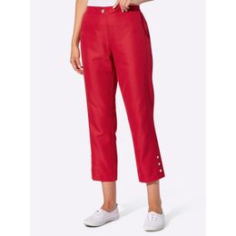 Classic Basics Damen 7/8-Hose, rot, Gr. 42, unifarben, 100% Polyester, Hosen