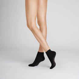 Hudson M&auml;dchen Sneakersocken "Sneaker Air Plush", Gr. 39, schwarz, Obermaterial: 85% Baumwolle CO. 13% Polyamid PA. 2% Elasthan EL., Socken