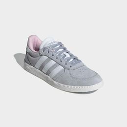 Damen Sneaker "BREAKNET SLEEK", adidas Sportswear, Gr. 39, grau, Leder, Synthetik, Schuhe, inspiriert vom Design des adidas handball spezial