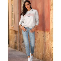 Sweatshirt Heine, Damen, Gr. 50, hellgrau, meliert, 82% Baumwolle, 18% Polyester, gemustert, meliert, unifarben, Sweatshirts Sweatshirt