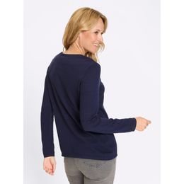 Classic Basics Damen Strickpullover "Pullover", blau, Gr. 50, unifarben, 100% Baumwolle, Pullover