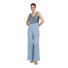 Vera Mont Damen Overall "Damen mit Pailletten", blau, Gr. 44, Obermaterial: 97% Polyester, 3% Elasthan; Futter: 100% Polyester, Overalls, Nahtführung