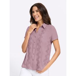 Inspirationen Damen Hemdbluse, rosa, Gr. 38, unifarben, 100% Polyester, Blusen