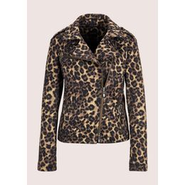 Madeleine Mode MADELEINE Damen Kurzjacke "Jacke Trendige Biker-Jacke mit Rei&szlig;verschluss", braun, Gr. 34, Obermaterial: 100% Polyester PES., Jacken