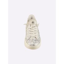 Jana Damen Sneaker, Gr. 37, silber, Lederimitat, Textil, Schuhe