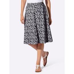 Classic Basics Damen Jerseyrock, schwarz-wei&szlig;, Gr. 19, gebl&uuml;mt, gemustert, mehrfarbig, 100% Baumwolle, R&ouml;cke