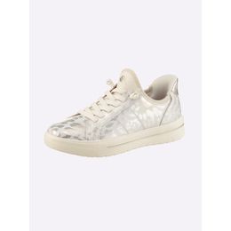 Jana Damen Sneaker, Gr. 39, silber, Lederimitat, Textil, Schuhe