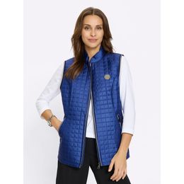 Inspirationen Damen Steppweste, blau, Gr. 44, unifarben, 100% Polyester, Westen