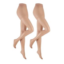 Hudson Damen Feinstrumpfhose "Strumpfhose Lilly Lafina 15 2-Pack", Gr. 36, beige, Obermaterial: 100% Polyamid PA., Strumpfhosen