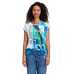 Betty Barclay Damen Kurzarmshirt "Damen mit Tunnelzug", blau, Gr. 42, Jersey, Obermaterial: 50% Modal, 50% Baumwolle., Shirts, Glitzersteine