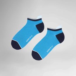 Hudson Damen Sneakersocken "Sneaker Sporty Lip", Gr. 39, blau, Obermaterial: 76% Baumwolle CO. 22% Polyamid PA. 2% Elasthan EL., Socken