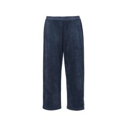 GOLDNER Damen 7/8-Hose "Kurzgr&ouml;&szlig;e Culotte in Velourslederoptik", blau, Gr. 20, Obermaterial: 90% Polyester PES. 10% Elasthan EL., Hosen
