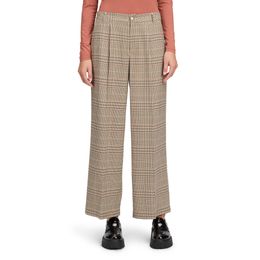 Bundfaltenhose Cartoon "Damen mit Bundfalten", Damen, Gr. 36, Normalgr&ouml;&szlig;en, braun (braun, ros&eacute;), Obermaterial: 66% Polyester, 32% Viskose, 2% Elasthan, gerade lang, Hosen