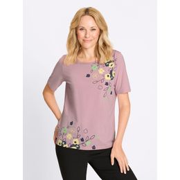 T-Shirt Classic Basics "Shirt", Damen, Gr. 38, rosa (ros&eacute;), 100% Baumwolle, bedruckt, gemustert, Rundhals, Shirts T-Shirt