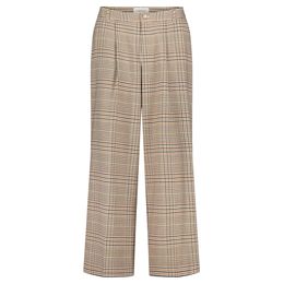 Cartoon Damen Bundfaltenhose "Damen mit Bundfalten", braun, Gr. 44, Obermaterial: 66% Polyester, 32% Viskose, 2% Elasthan, Hosen