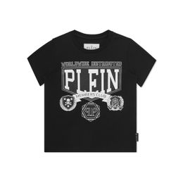 Philipp Plein Jungen T-Shirt "College"02, schwarz, Gr. 10, Obermaterial: 100% Baumwolle, Shirts