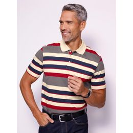 Poloshirt CLASSIC "Kurzarm-Poloshirt", Herren, Gr. 44/46, erdbeere, sand, geringelt, 100% Baumwolle, gemustert, gestreift, mehrfarbig, Shirts