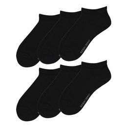 Hudson Damen Sneakersocken "Sneaker Simply³ 6-Pack", Gr. 39, schwarz, Obermaterial: 80% Baumwolle CO. 18% Polyamid PA. 2% Elasthan EL., Socken