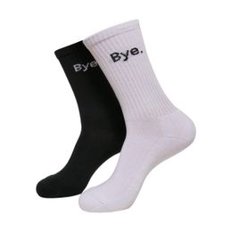 MisterTee Herren Strümpfe "MisterTee Unisex HI - Bye Socks short 2-Pack", Gr. 47schwarz, weiß, Baumwolle, Elasthan, Polyester, Socken