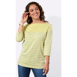 Damen T-Shirt "Ringelshirt", gr&uuml;n, Gr. 40, gemustert, gestreift, 100% Baumwolle, Shirts