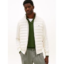 Tommy Hilfiger Damen Steppjacke "MIX MEDIA mit Stehkragen"ivory petal, Gr. XXL, unifarben, Sweatware, Obermaterial: 72% Baumwolle, 28% Polyester,