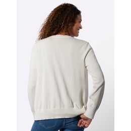 Casual Looks Damen Strickjacke, wei&szlig;, Gr. 42, unifarben, 100% Baumwolle, Strickjacken