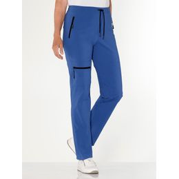 Casual Looks Damen Funktionshose, blau, Gr. 22, unifarben, 95% Polyamid, 5% Elasthan, Hosen