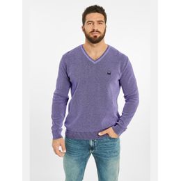 Jan Vanderstorm Herren Strickpullover "Pullover KEIMO", lila, Gr. L, unifarben, Pullover