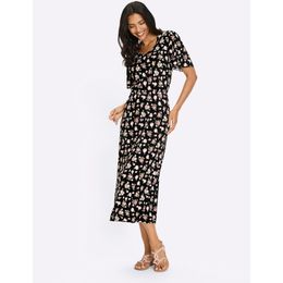 Classic Basics Damen Druckkleid "Jersey-Kleid", bunt, Gr. 44, bedruckt, gebl&uuml;mt, gemustert, mehrfarbig, Jersey, 100% Viskose, Kleider