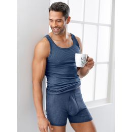 w&auml;schepur W&Auml;SCHEPUR Herren Unterhemd, Gr. 6, blau, 75% Baumwolle, 25% Polyester, Unterhemden