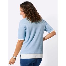 Casual Looks Damen 2-in-1-Shirt "2-in-1-Shirt", blau, Gr. 36, unifarben, 54% Viskose, 44% Polyester, 2% Elasthan, Shirts