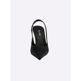Heine Damen Slingpumps, Gr. 40, schwarz, Textil, Schuhe