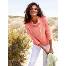 Langarmshirt Casual Looks "Rollkragen-Shirt", Damen, Gr. 38, rosa (flamingo), 66% Polyester, 28% Viskose, 6% Elasthan, unifarben, Shirts Langarmshirt