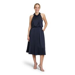 Vera Mont Damen Cocktailkleid "Damen mit Stehkragen", blau, festlich, Gr. 34, Satin, Obermaterial: 98% Polyester, 2% Elasthan; Futter: 100%