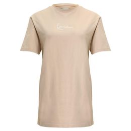 Karl Kani Damen T-Shirt "Karl Kani Damen KW-TE011-020-05 KK Small Signature Essential Tee"light braun, Gr. S, unifarben, 100% Baumwolle, Shirts